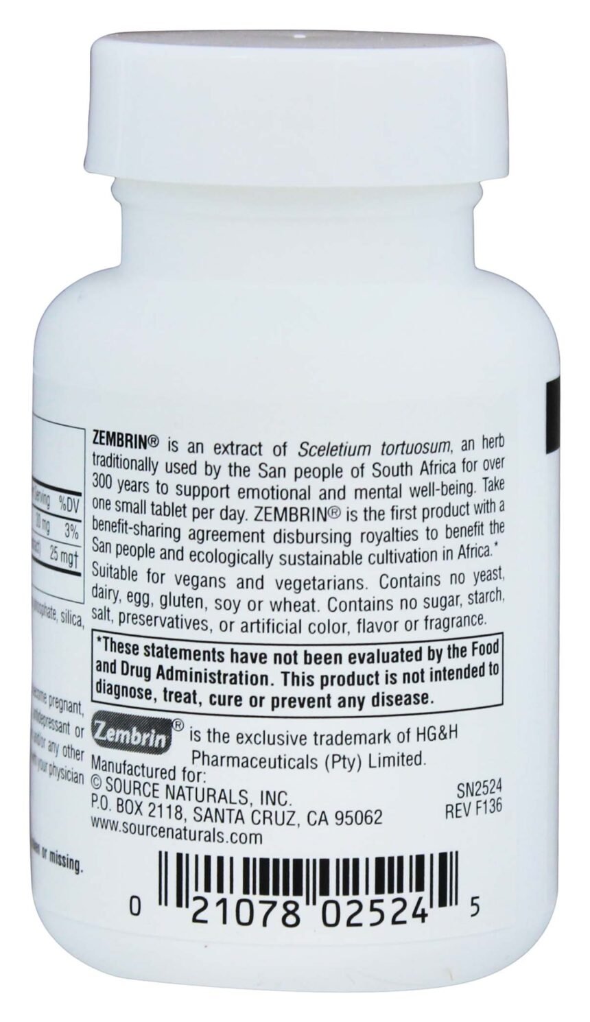 Zembrin Sceletium Tortuosum aka Kanna for Mental Well-Being 25 mg. - GoVeg360